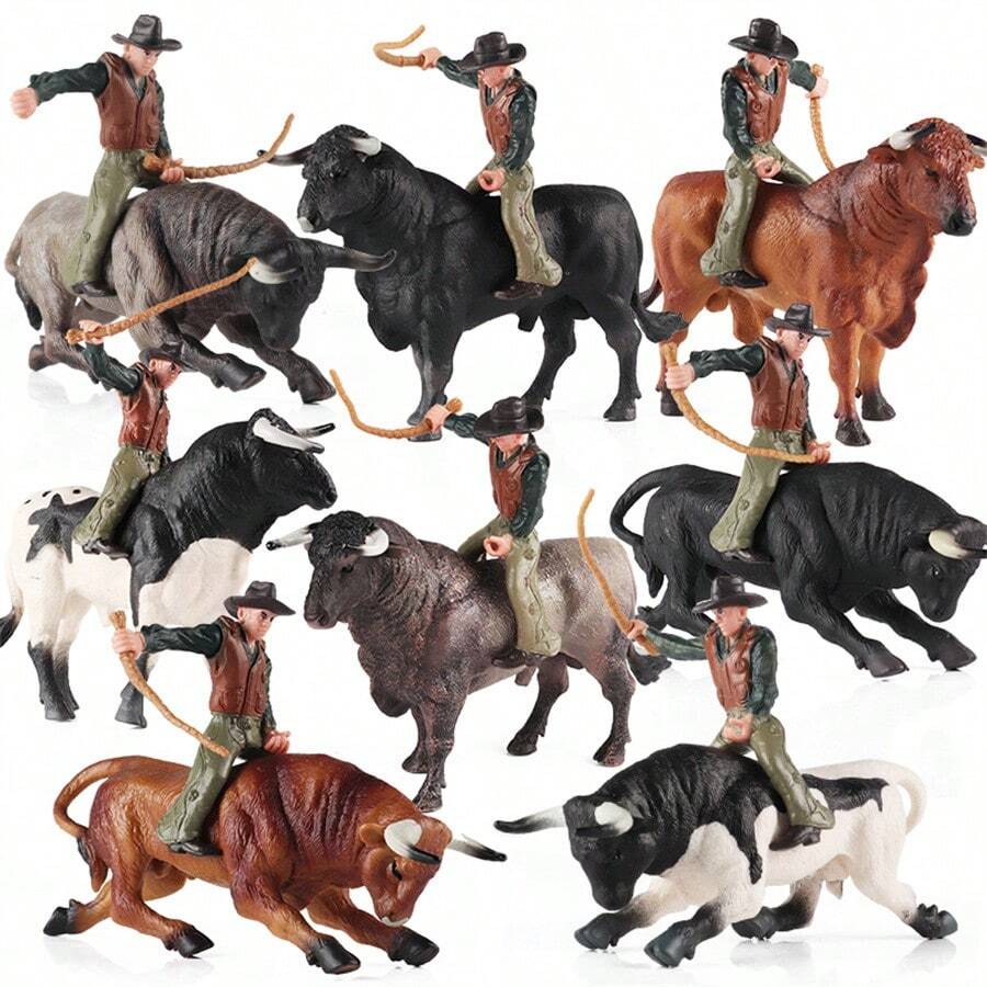 Farm Animals Bullfighting Cowboy Simulation Poultry Cattle Calf Bull OX ...
