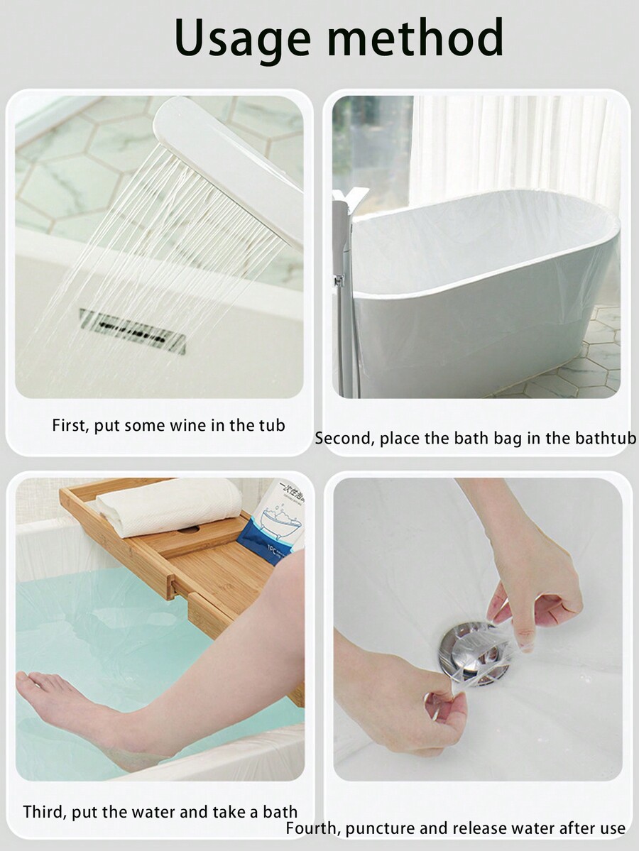 Thick Disposable Bathtub Bag For Traveling, SPA, Plastic Bath Tub ...