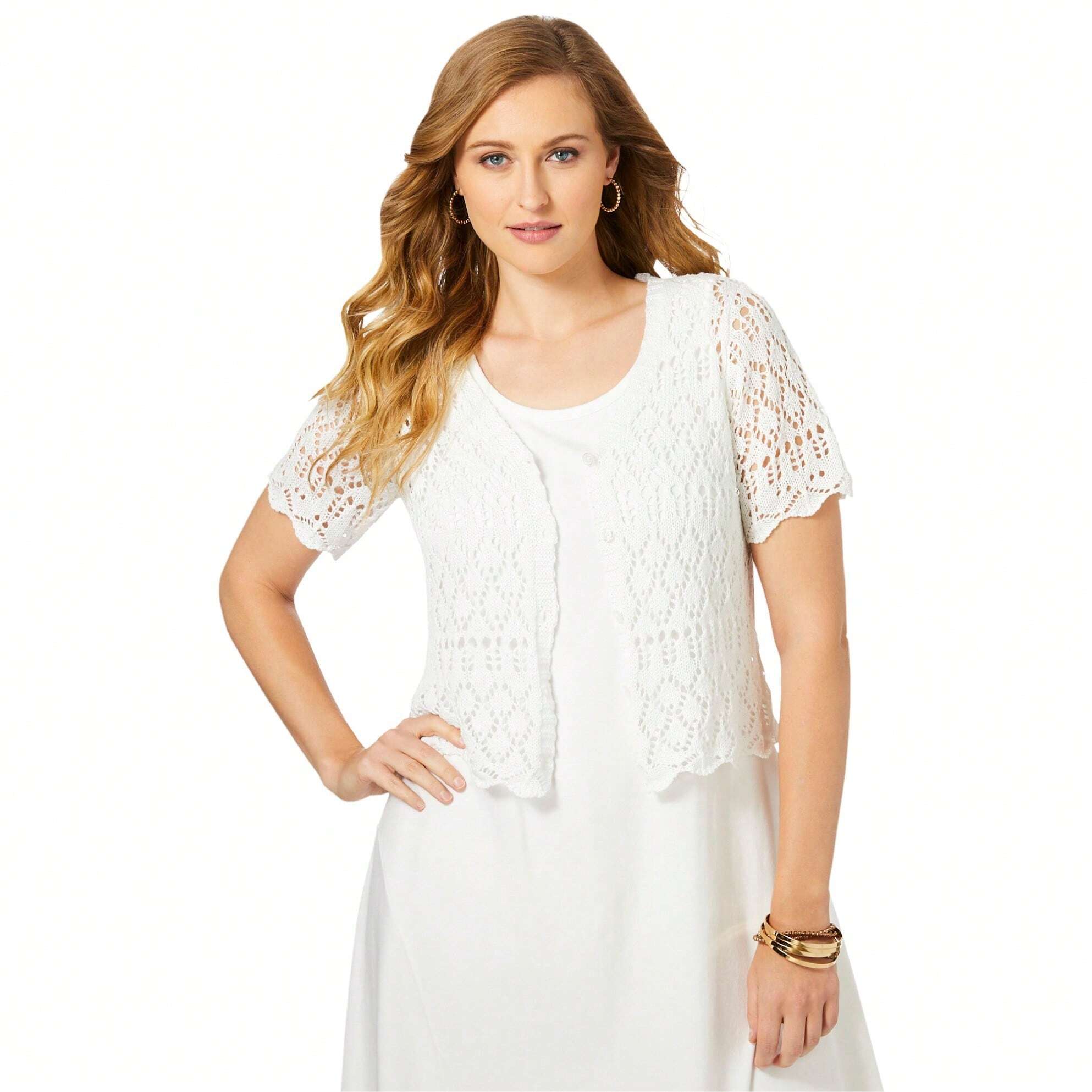 Jessica London Women's Plus Size Crochet Shrug | SHEIN USA