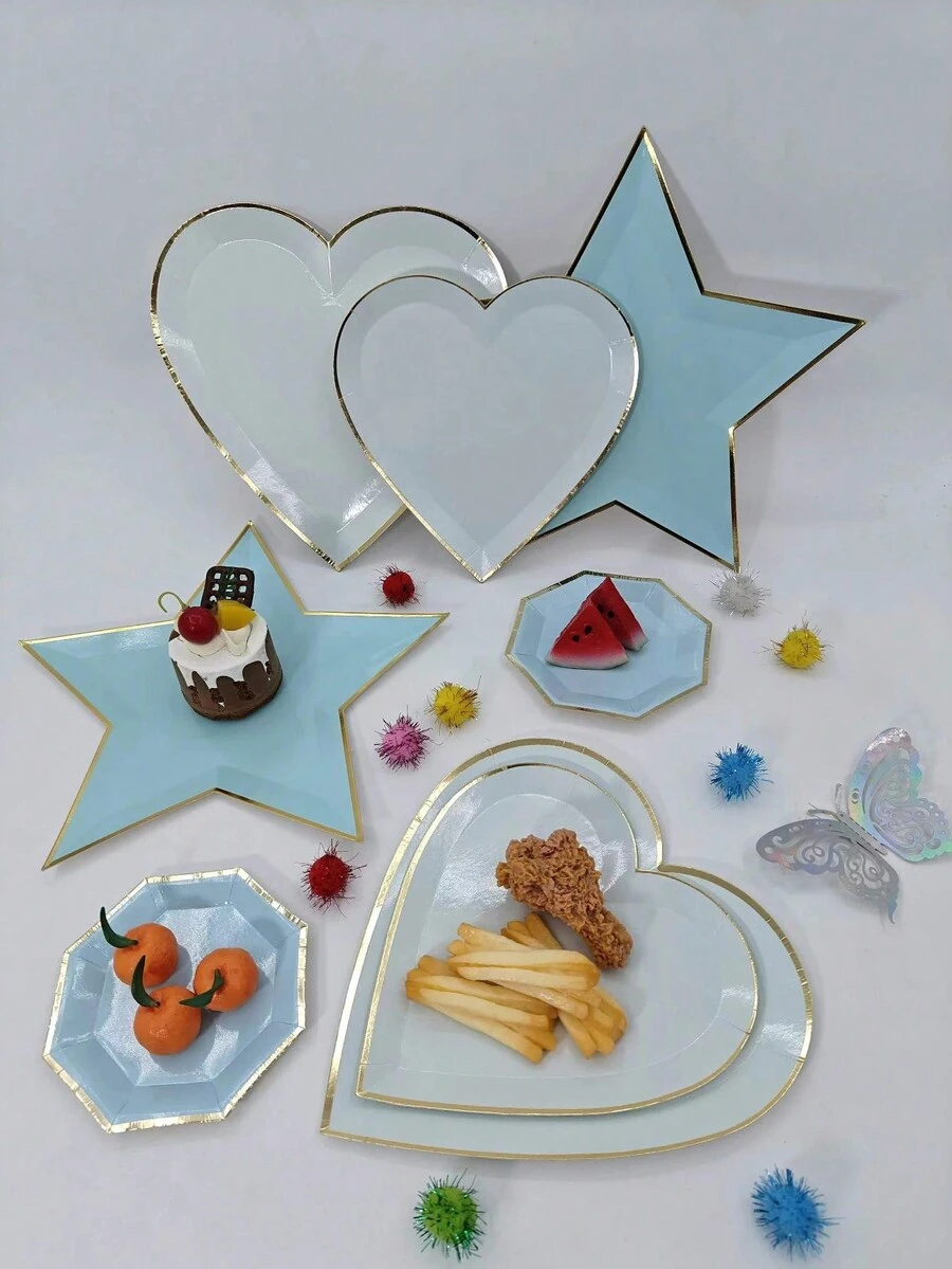 Disposable Heart & Star Shaped High-End Paper Plates, Perfect For ...