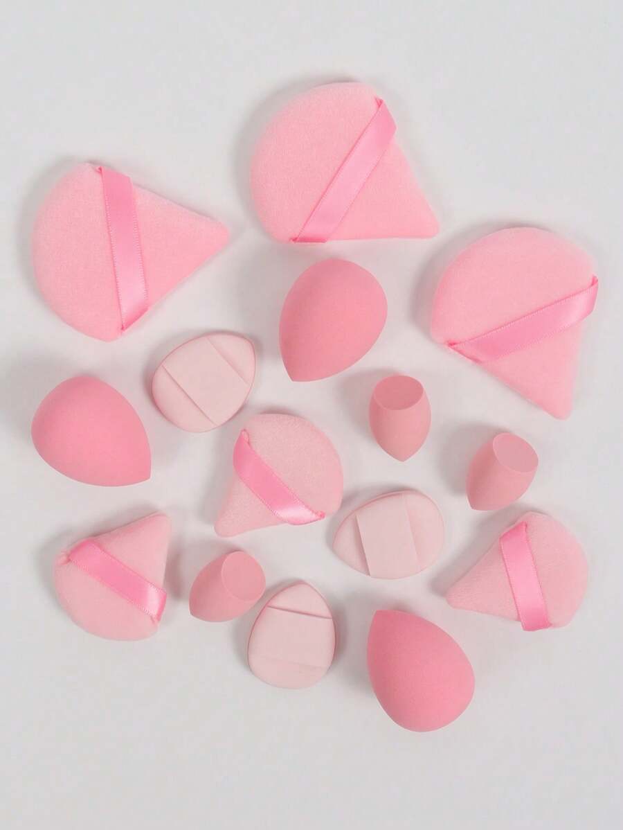 15pcs Makeup Tool Set, Including 3 Large Powder Puffs, 3 Mini Powder ...