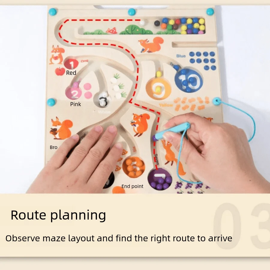 Barns magnetiska penna labyrint pussel leksak, ekorre labyrint leksak ...