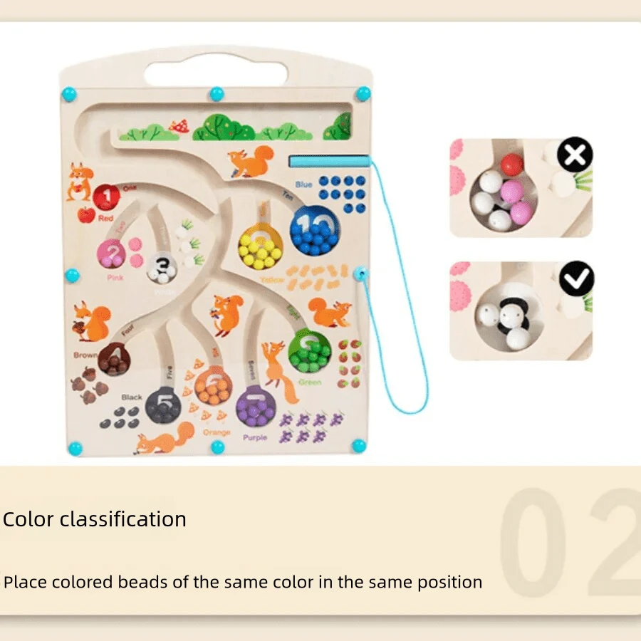 Barns magnetiska penna labyrint pussel leksak, ekorre labyrint leksak ...