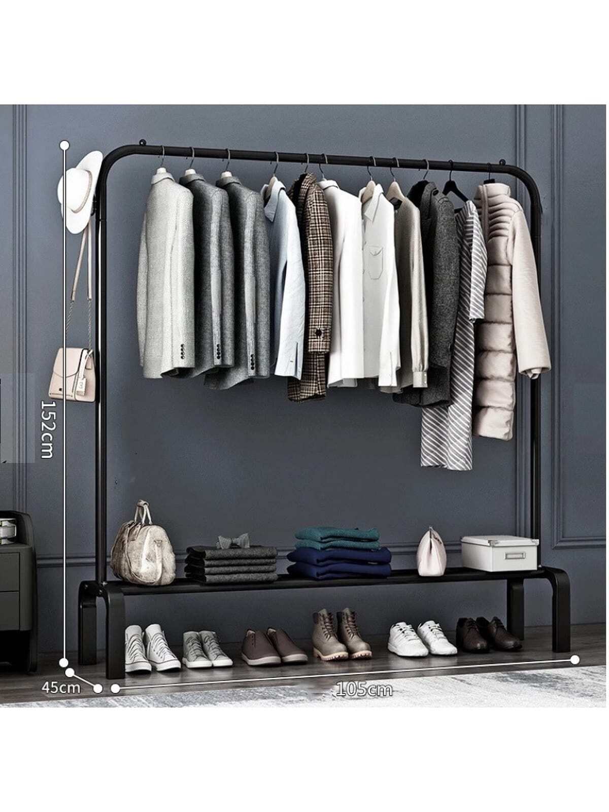 Rack de ropa reforzado Rack Perchero Acero Closet Organizador Doble ...