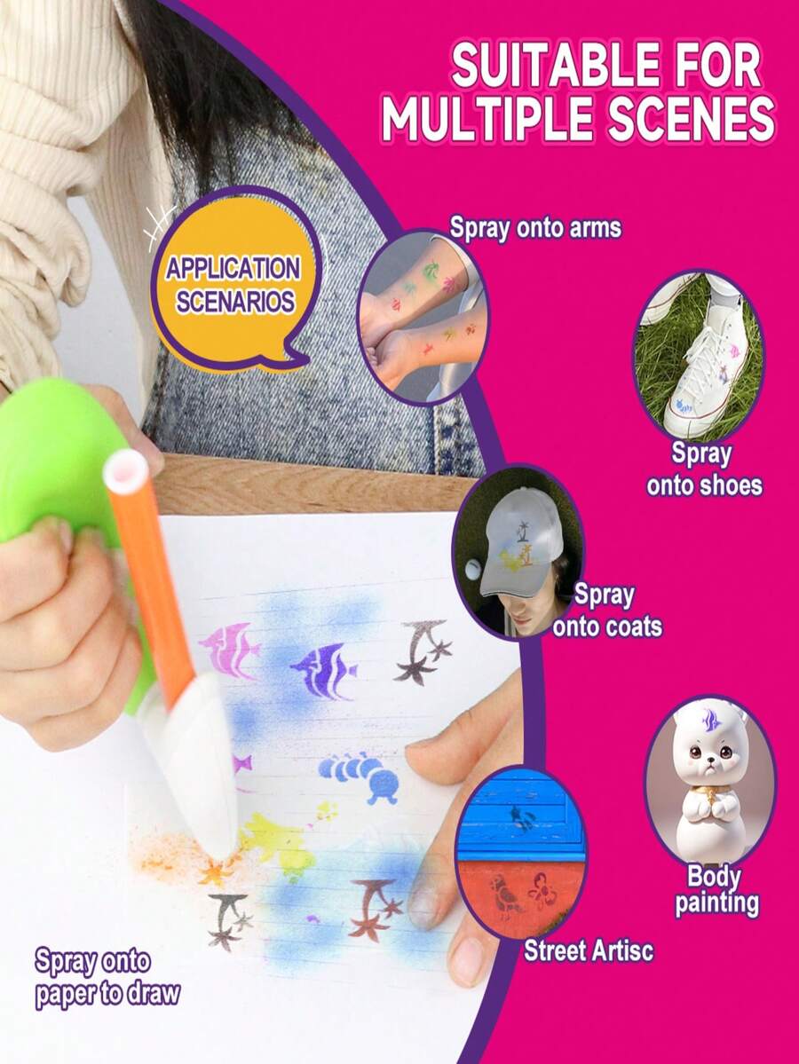 A Children Spray Pen Set (Available In Three Colors), Watercolor Brush ...