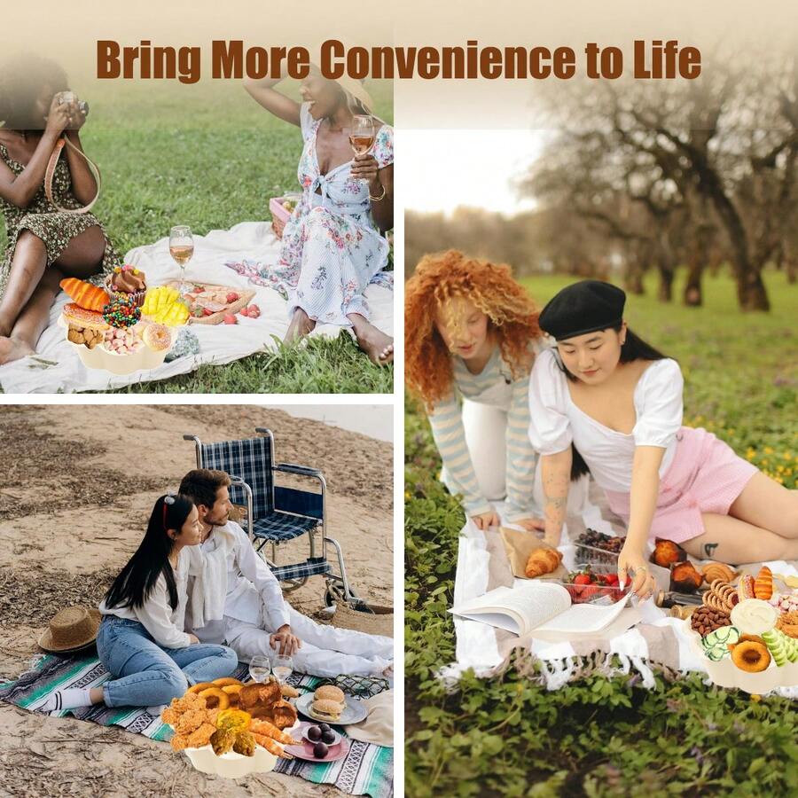 Divided Food Tray, 9 Compartments Detachable Veggie Platter, 360 Degree Rotateable Divided ...