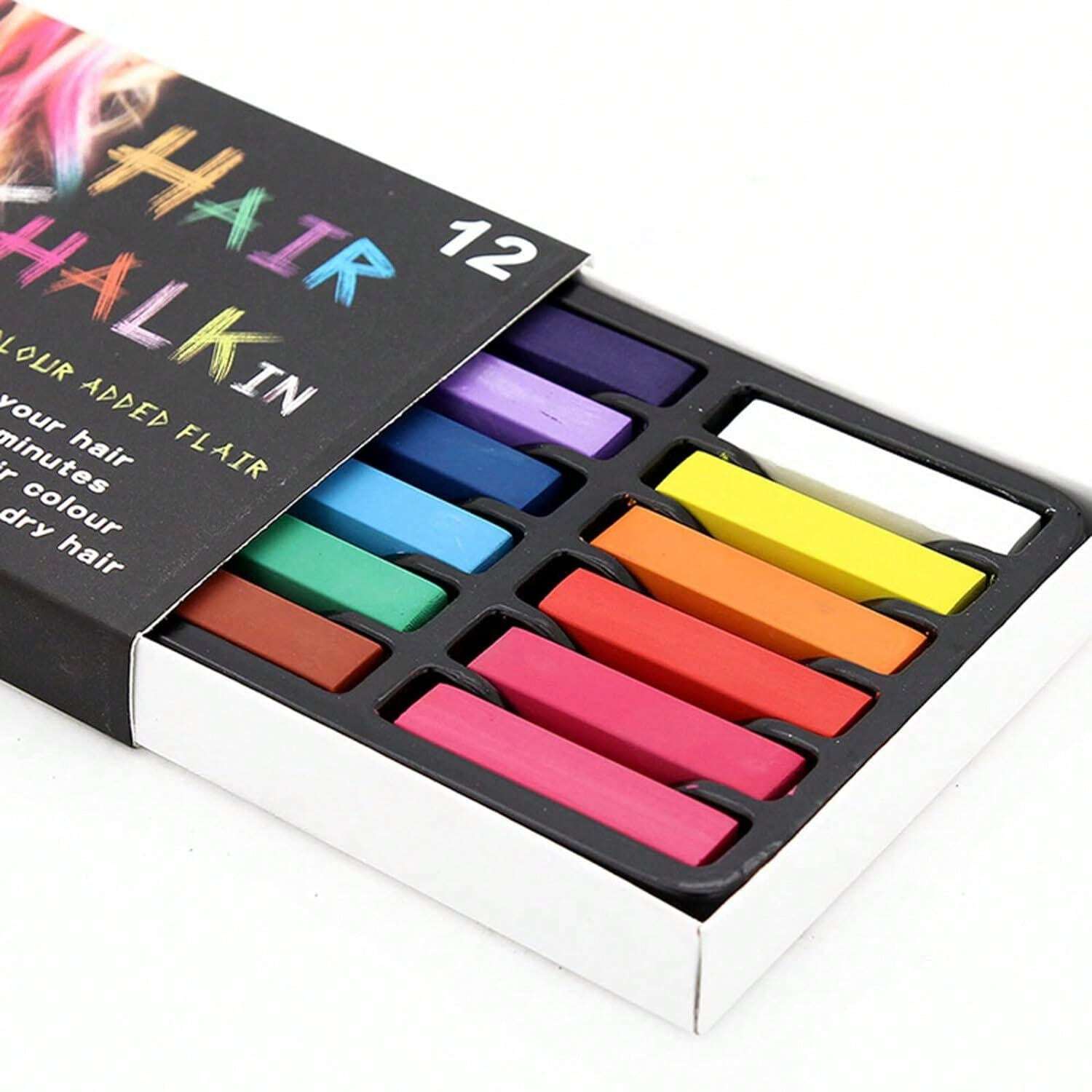 1 Set Of 12 Colors Of Hair Chalk, Temporary Hair Color For Girls And ...