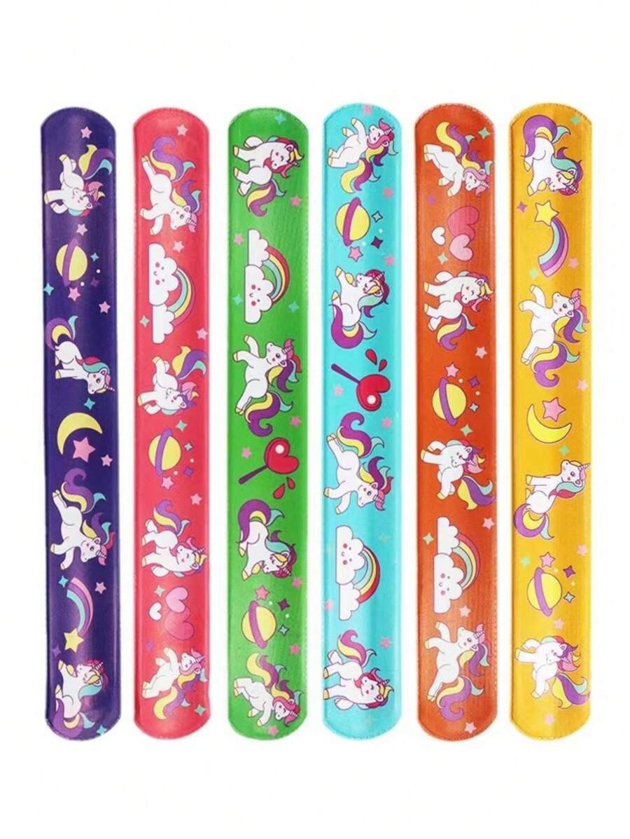 12pcs Unicorn Birthday Party Favor Wristband Slap Bracelet Student Reward Birthday Gift | SHEIN USA