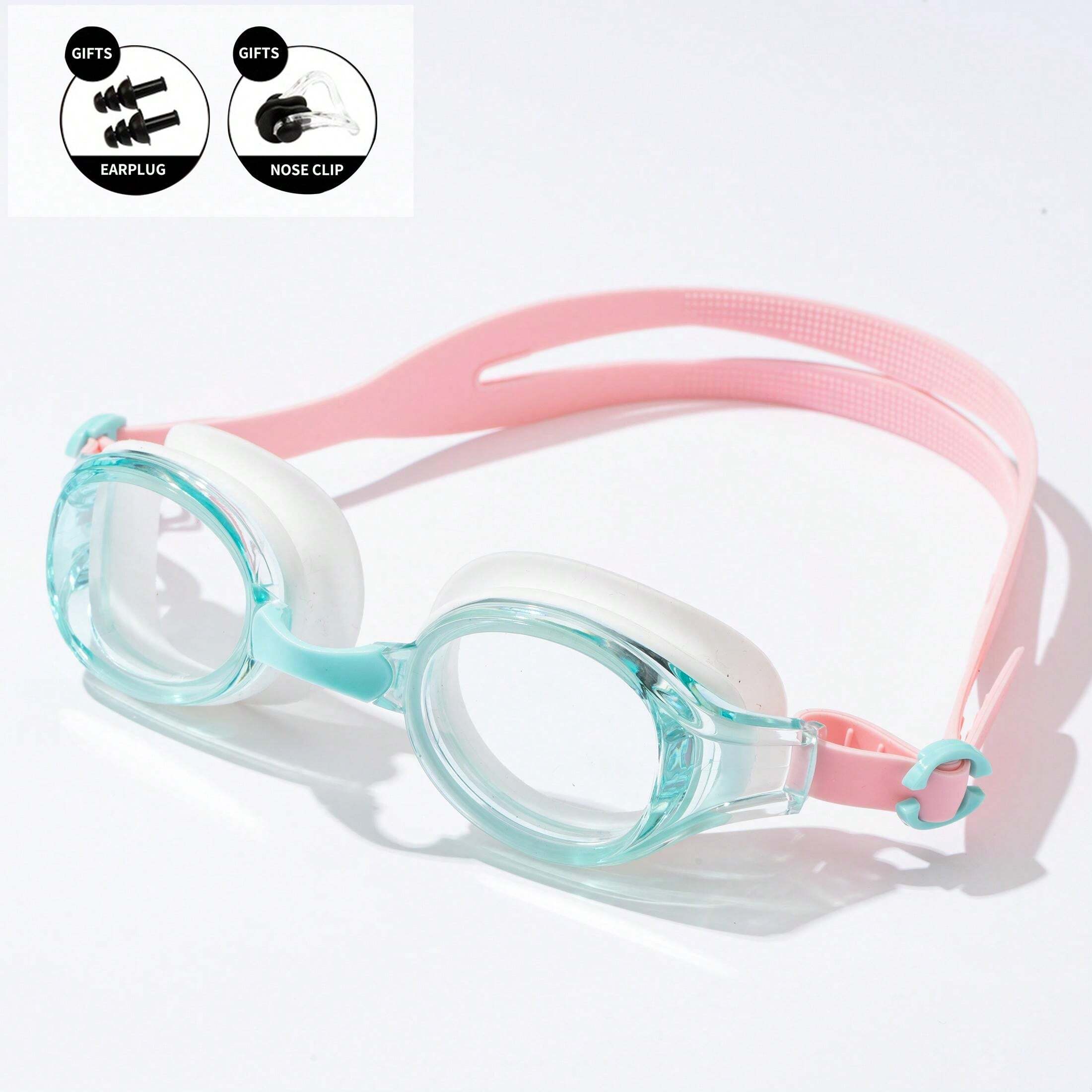 3pcsset (Swimming Goggles + Nose Clip + Earplugs) HD Anti-Fog ...