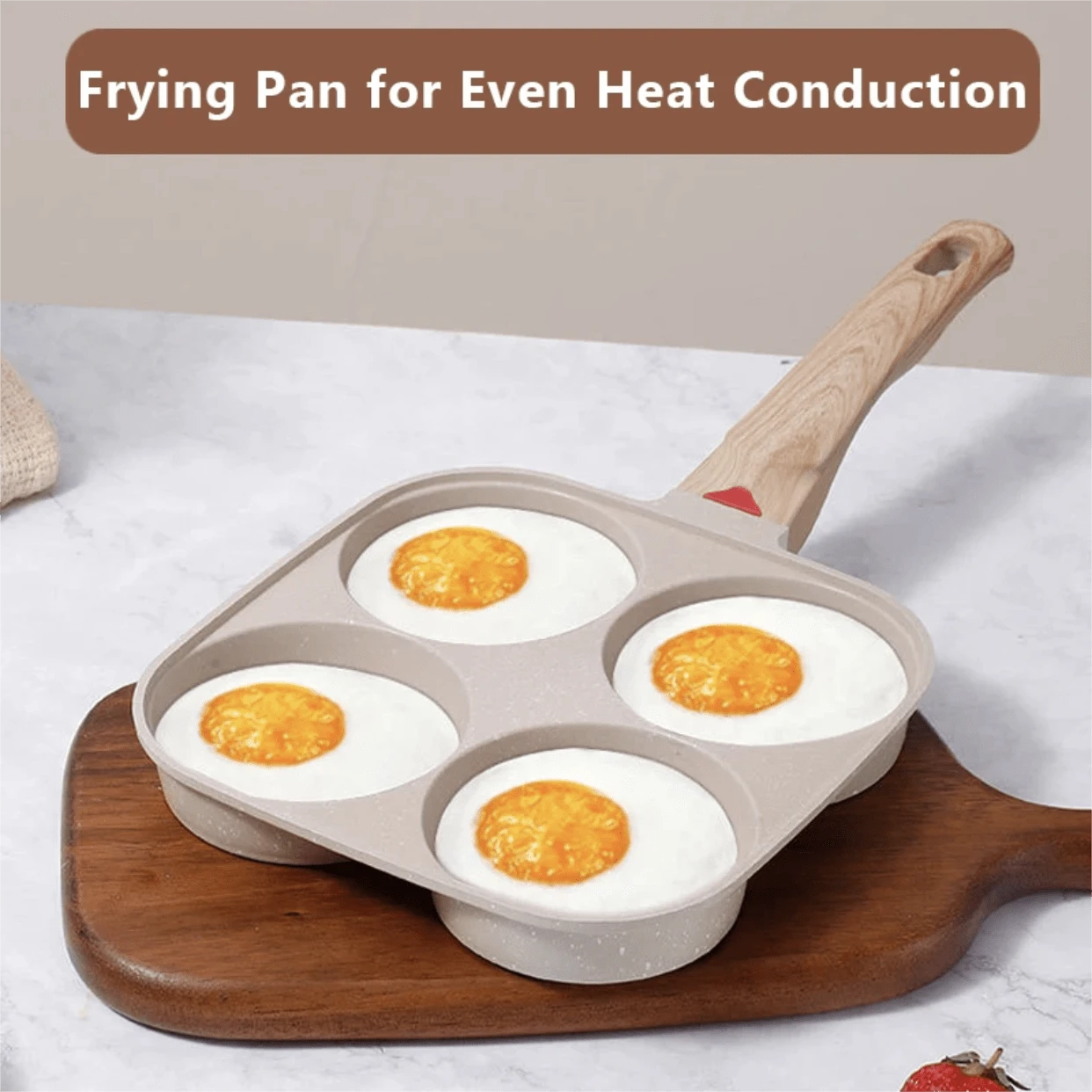 1pc 4 Compartments Non-Stick Skillet Frying Pan, Fast Heat Conduction ...
