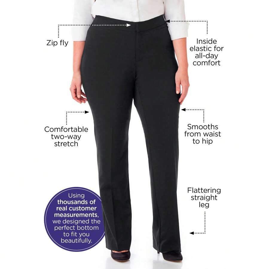 Catherines Women's Plus Size Petite Right Fit Pant (Curvy) | SHEIN USA