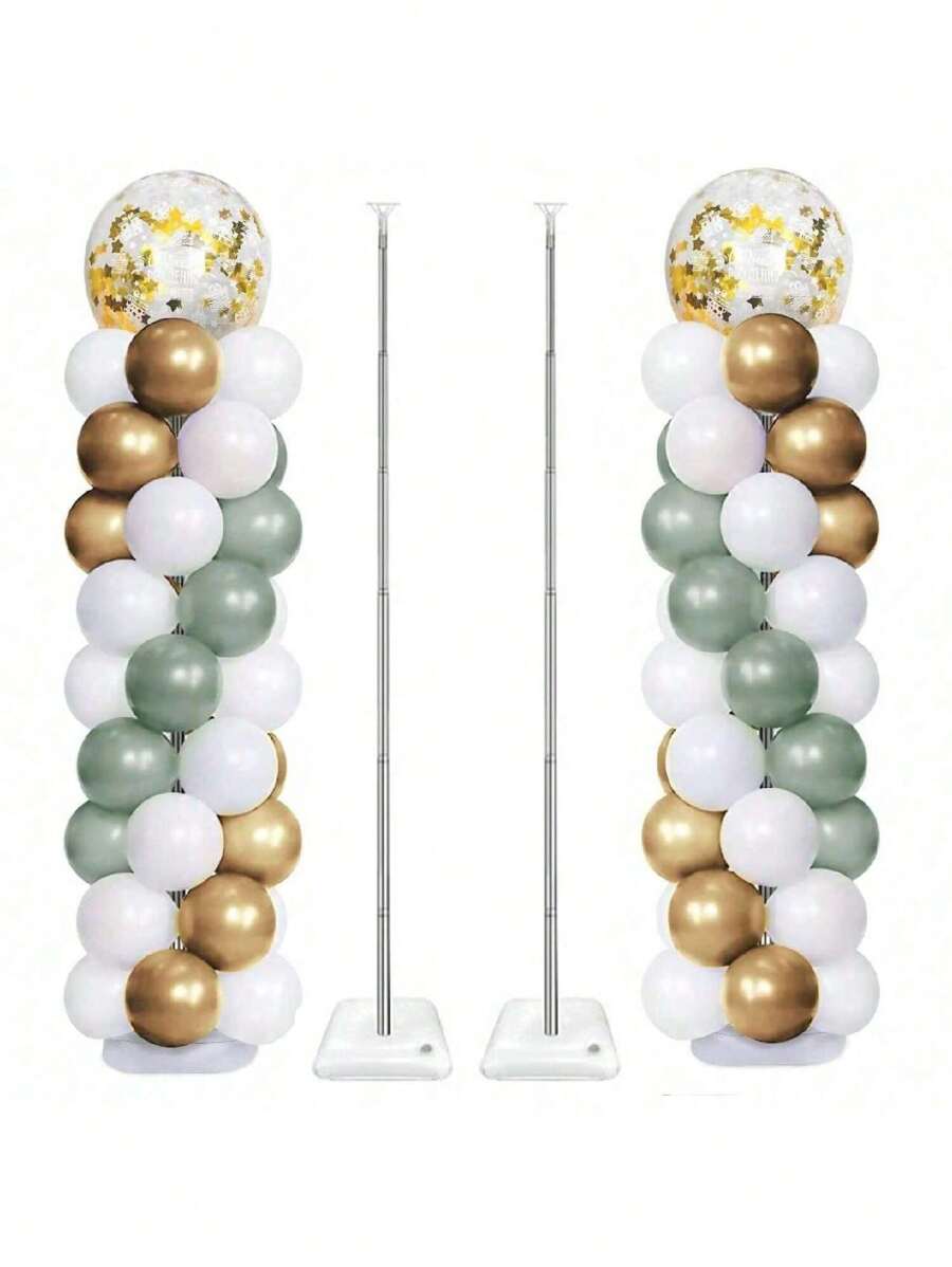 1pc/2pcs Balloon Column Stand , 6.6ft Adjustable Balloon Stand Kit With ...