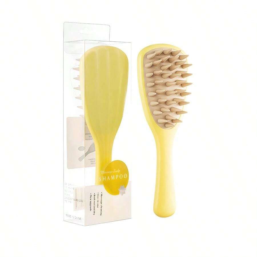 Scalp Massager Shampoo Brush Silicone Bristles With Handle For Long Hair Itchy Scalp And