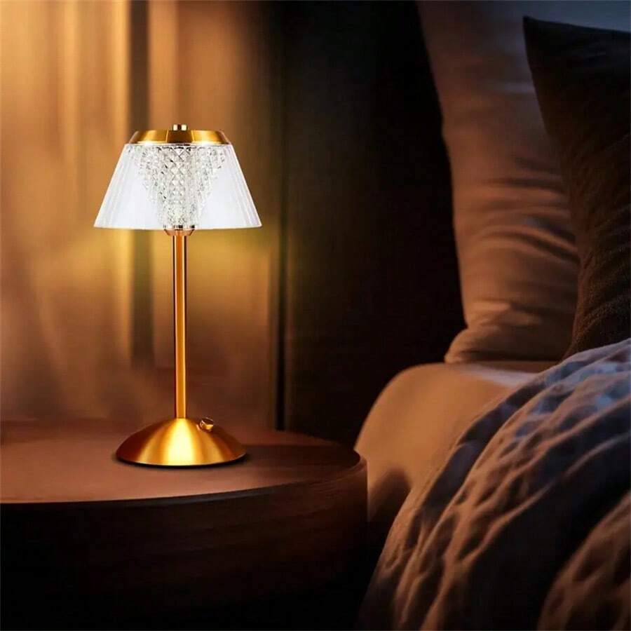 LED Touch Dimmable Table Lamp With USB Charging Port In Vintage Style ...