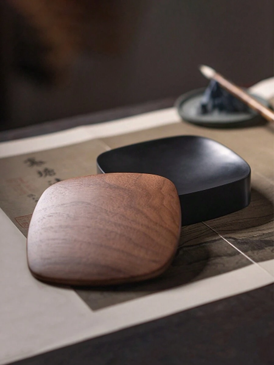Chinese Calligraphy Ink Stone Retro Inkwell Inkstone Square Drawing Ink ...