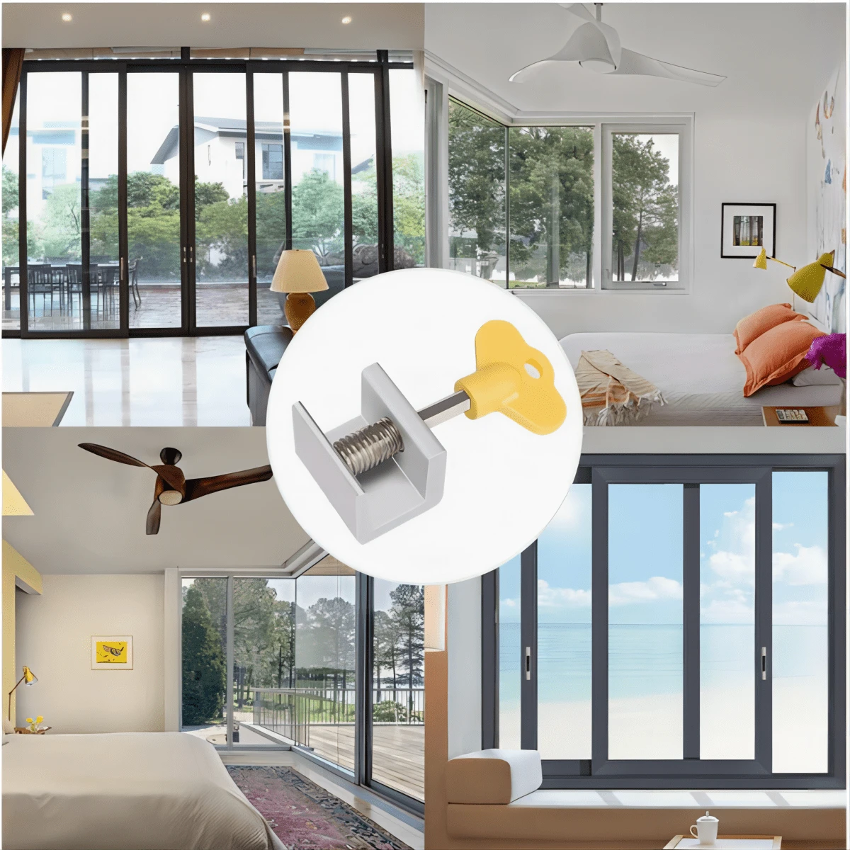 1pc Aluminum Anti-Theft Door And Window Locking Restrictor For Sliding ...