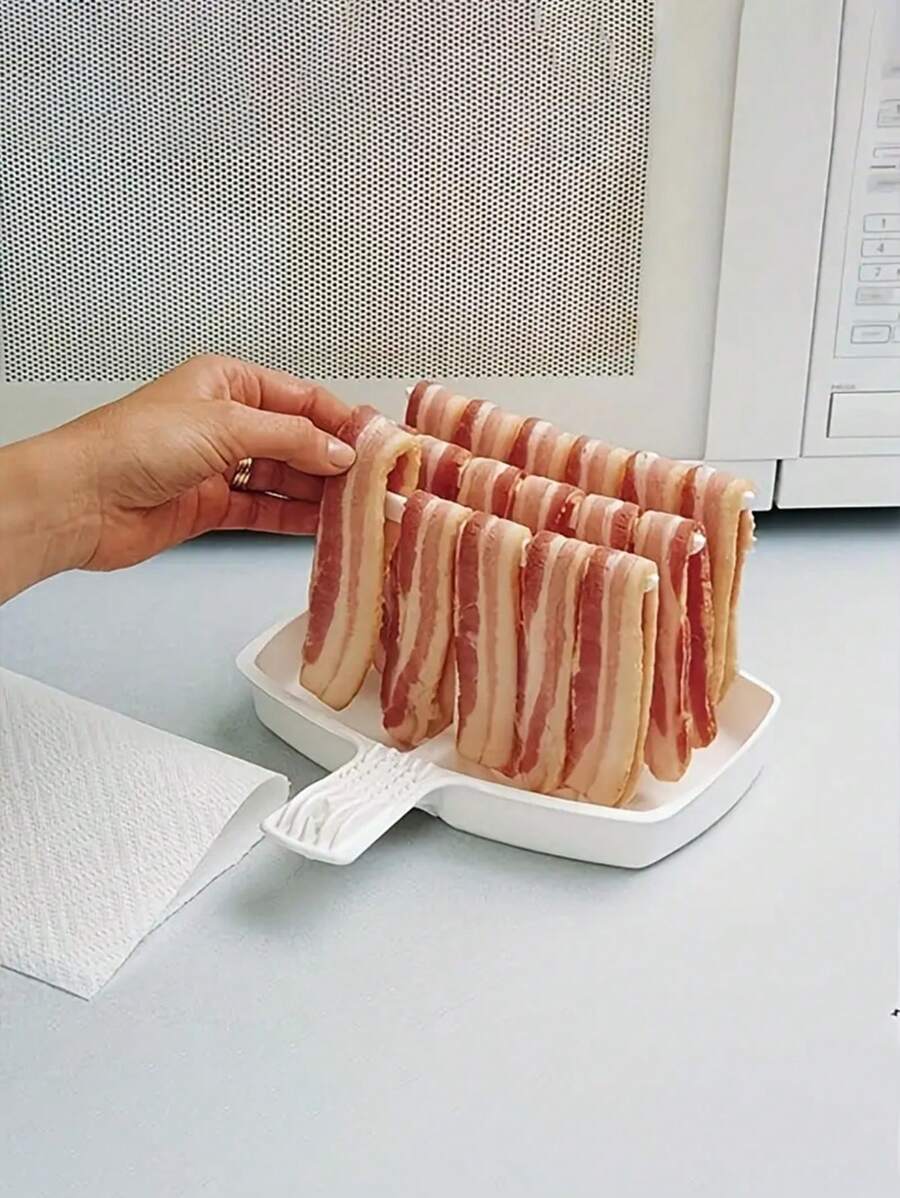 1pc Microwave Bacon Cooker Tray Rack, Bacon Cooking Tool For Crispy ...