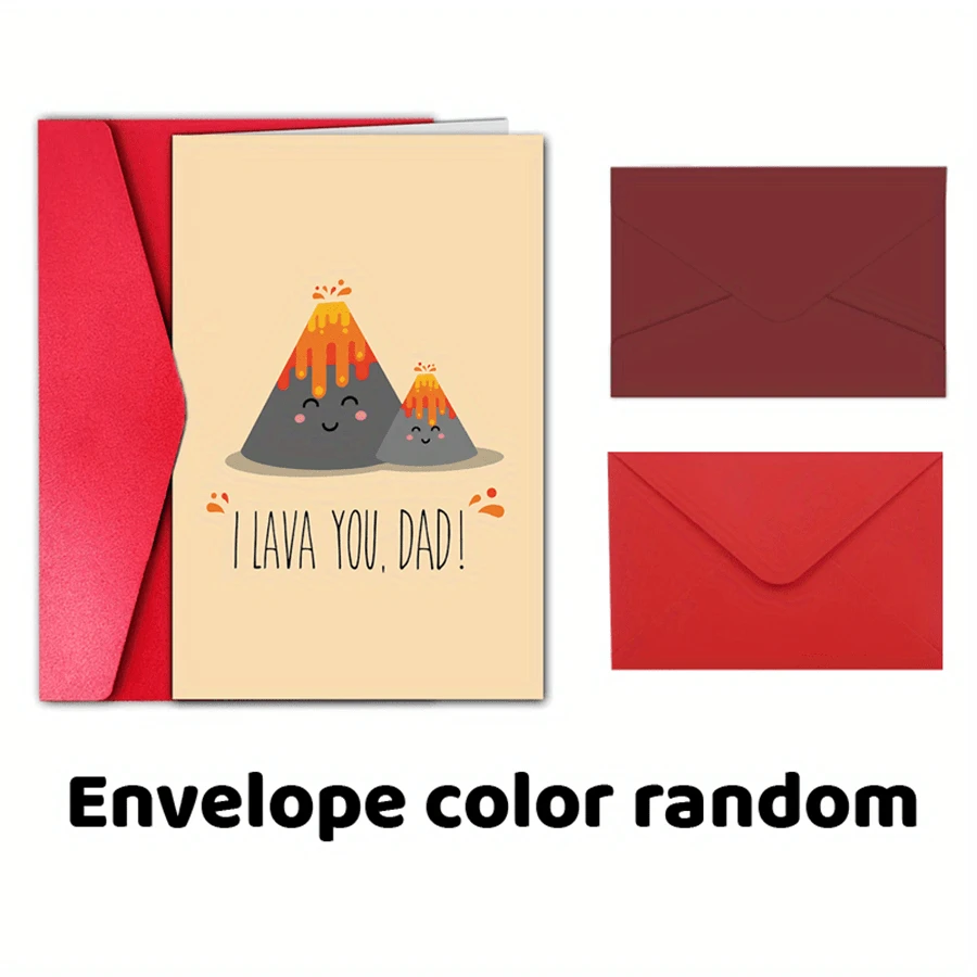 1pc, Fun And Creative Father's Day Greeting Card, Two Small Volcanoes ...