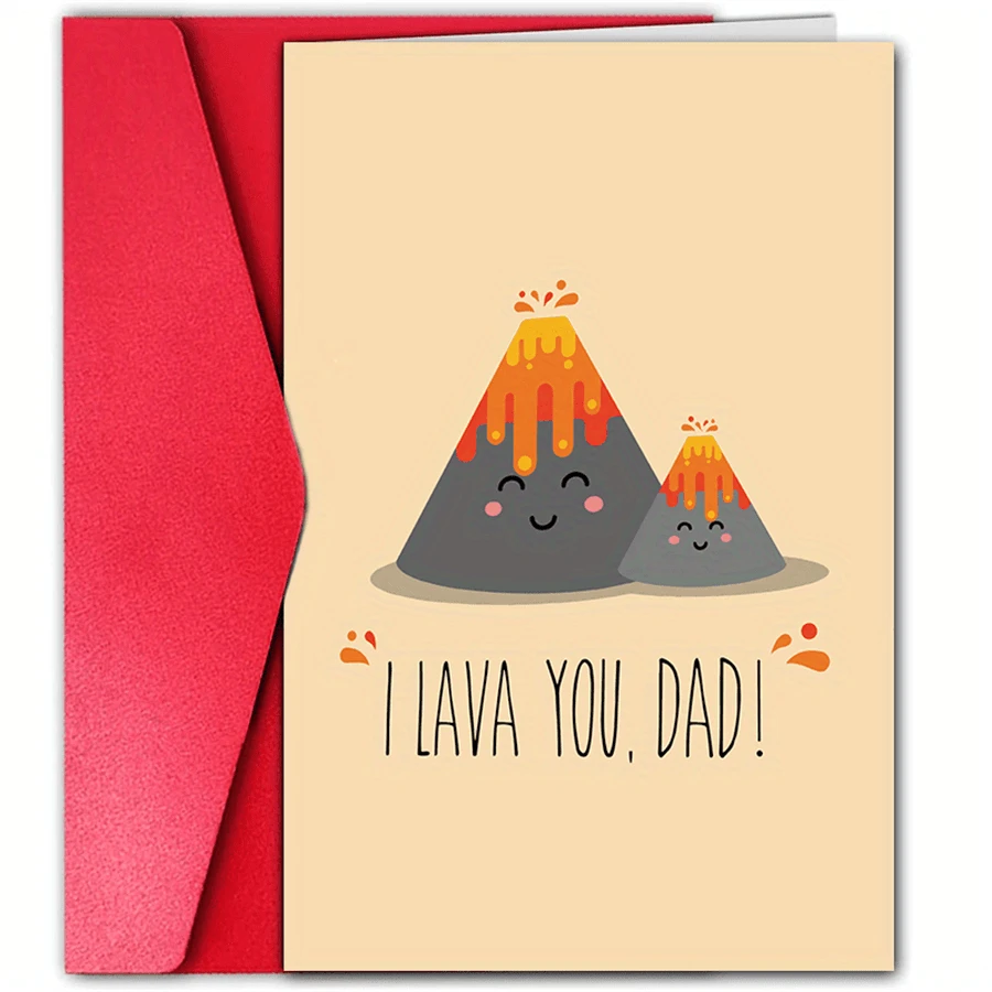 1pc, Fun And Creative Father's Day Greeting Card, Two Small Volcanoes ...