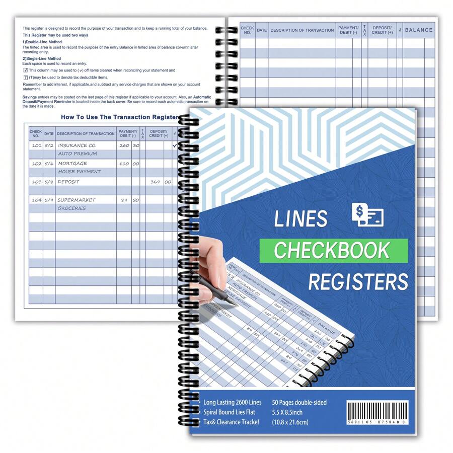1pc Personal Check Register - Checkbook Ledger For Tracking ...