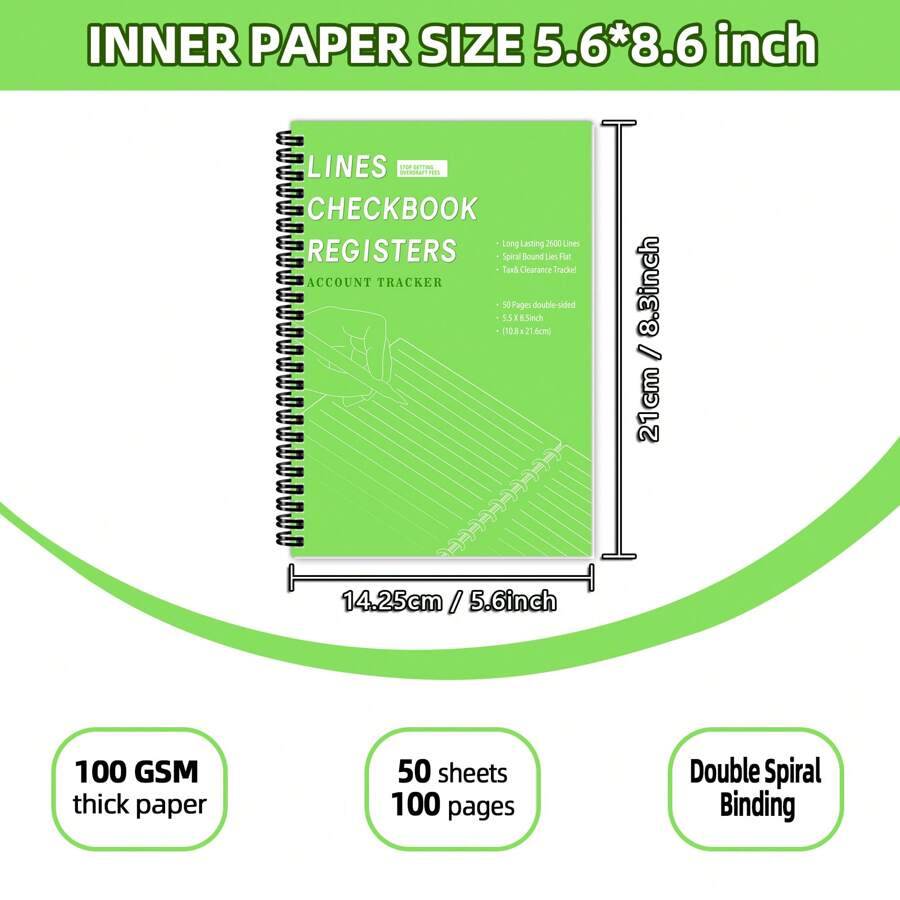 1pc Check Register Personal Checkbook - Ledger Transaction Registers ...