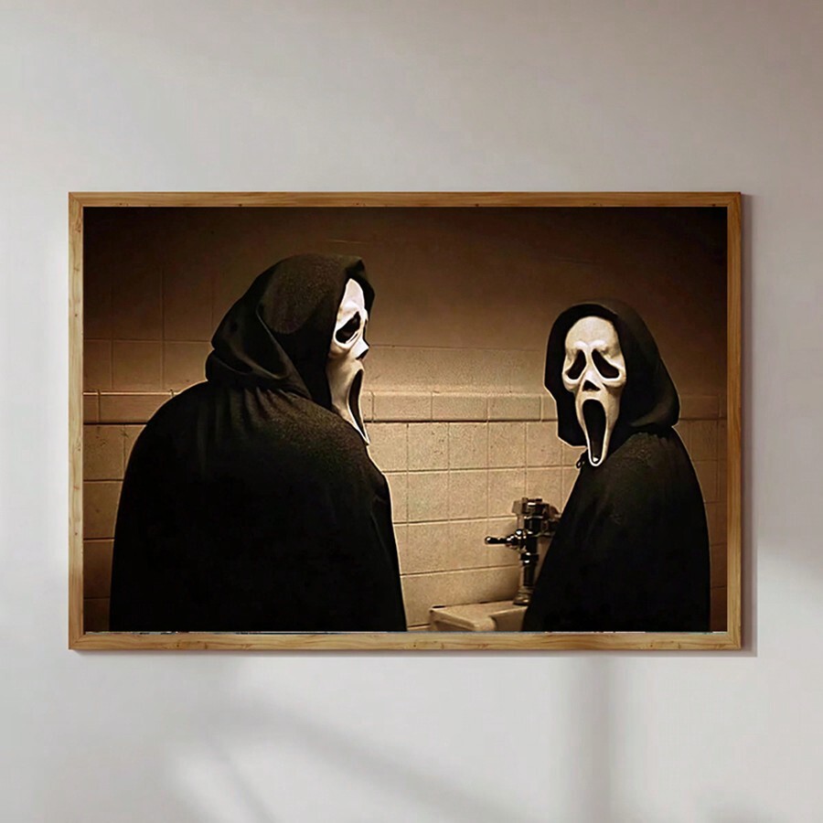 1pc Unframed,Scream Movie Bathroom Art - Ghostface - Halloween, Horror ...