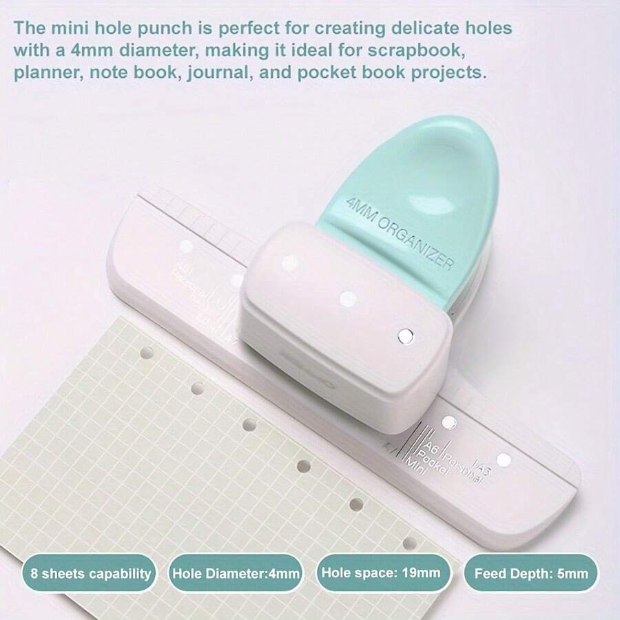 1pc 3-Hole Punch With 4mm Diameter Punch, Paper Punch For Scrapbooks ...