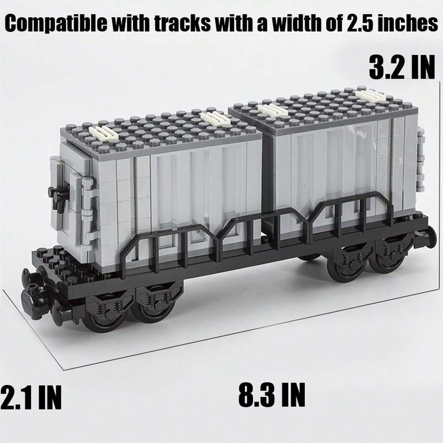 Small Particle MOC Building Blocks Train Track Cargo Train ...