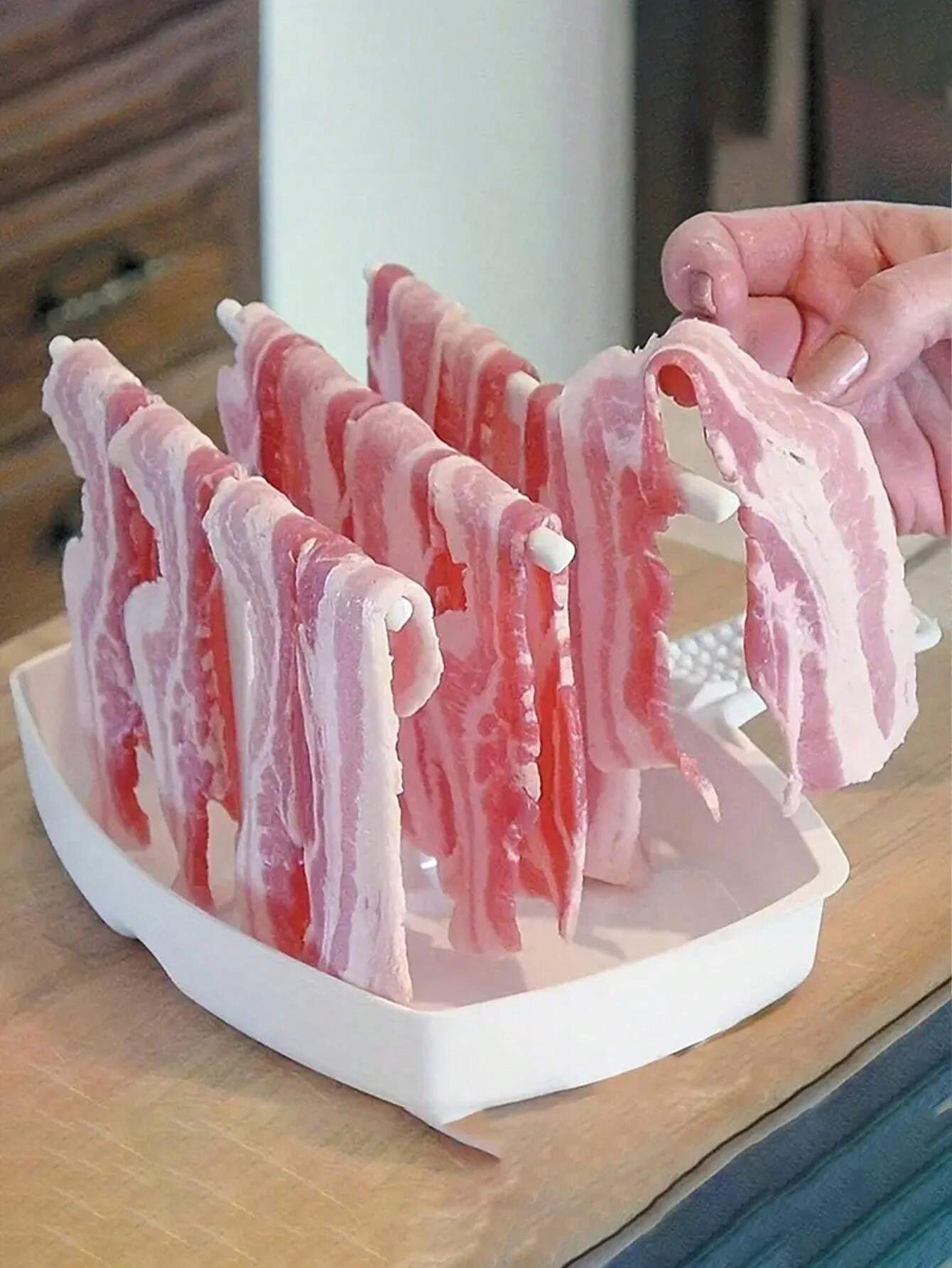 1pc Microwave Bacon Cooker Tray Rack, Bacon Cooking Tool For Crispy ...