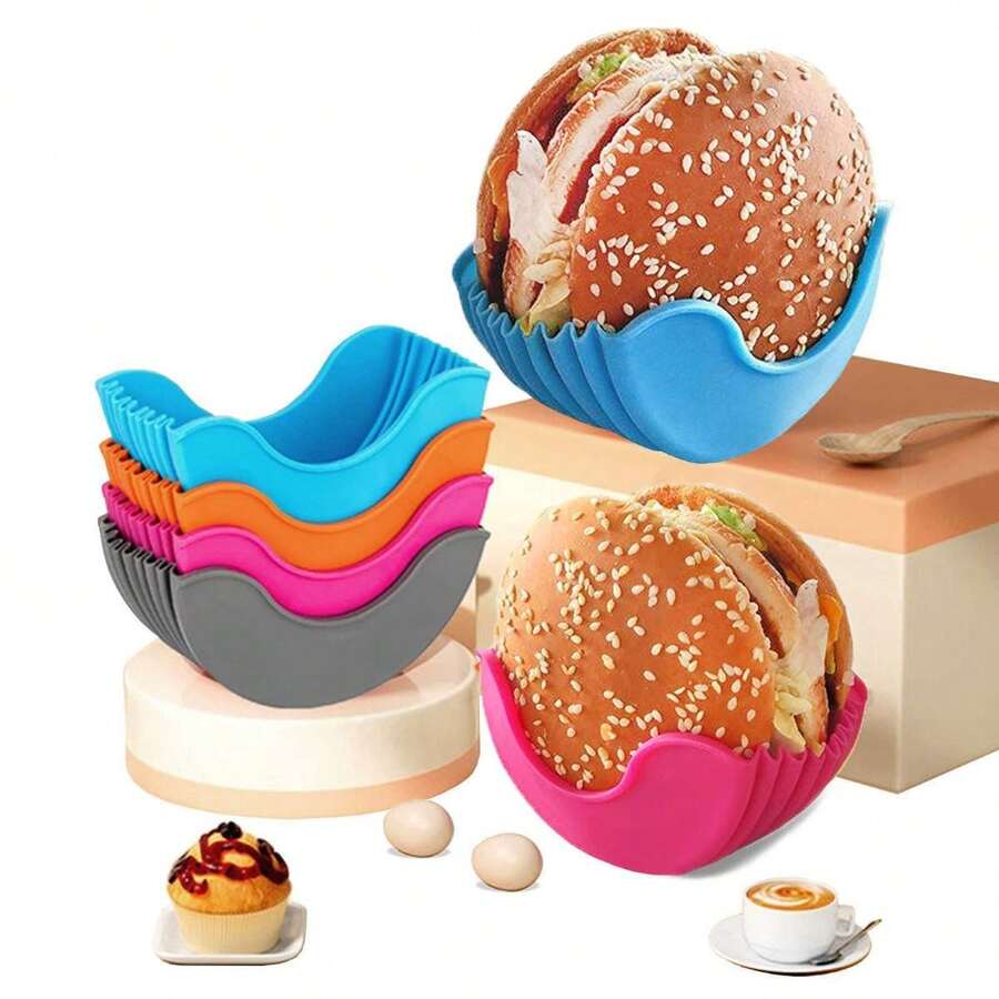 1pc Non-Contact Silicone Hamburger Clamp, Retractable Hamburger Shaped ...