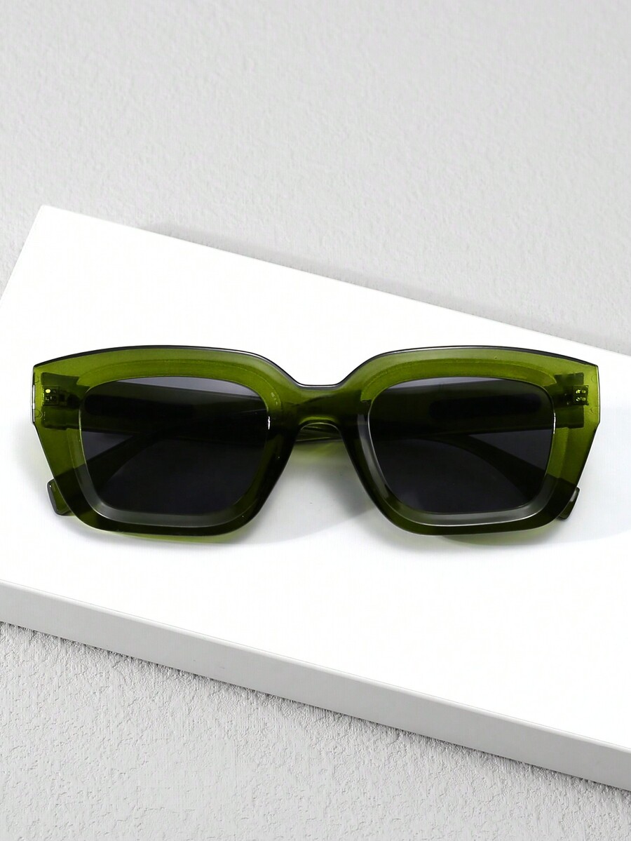 1pc Men Thickened Concave Surface Rectangular Eyeglasses Frame, Street Beach Multi-Functional ...