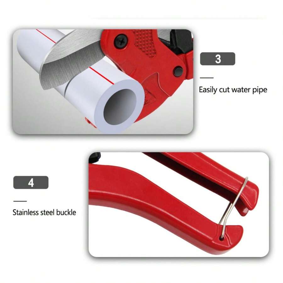 WISEUP Ratchet PVC Pipe Cutter Heavy Duty PPR Plastic Tube Cutting Tool ...