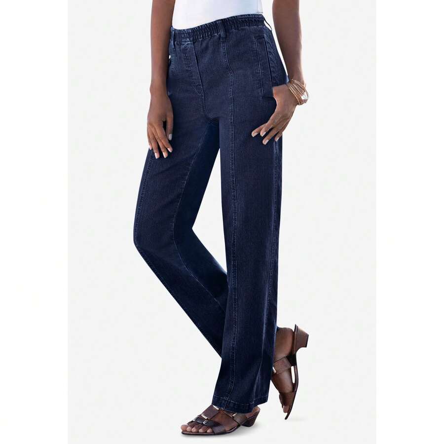 ROAMAN'S Roaman's Women's Plus Size Tall Complete Cotton Seamed Jean ...