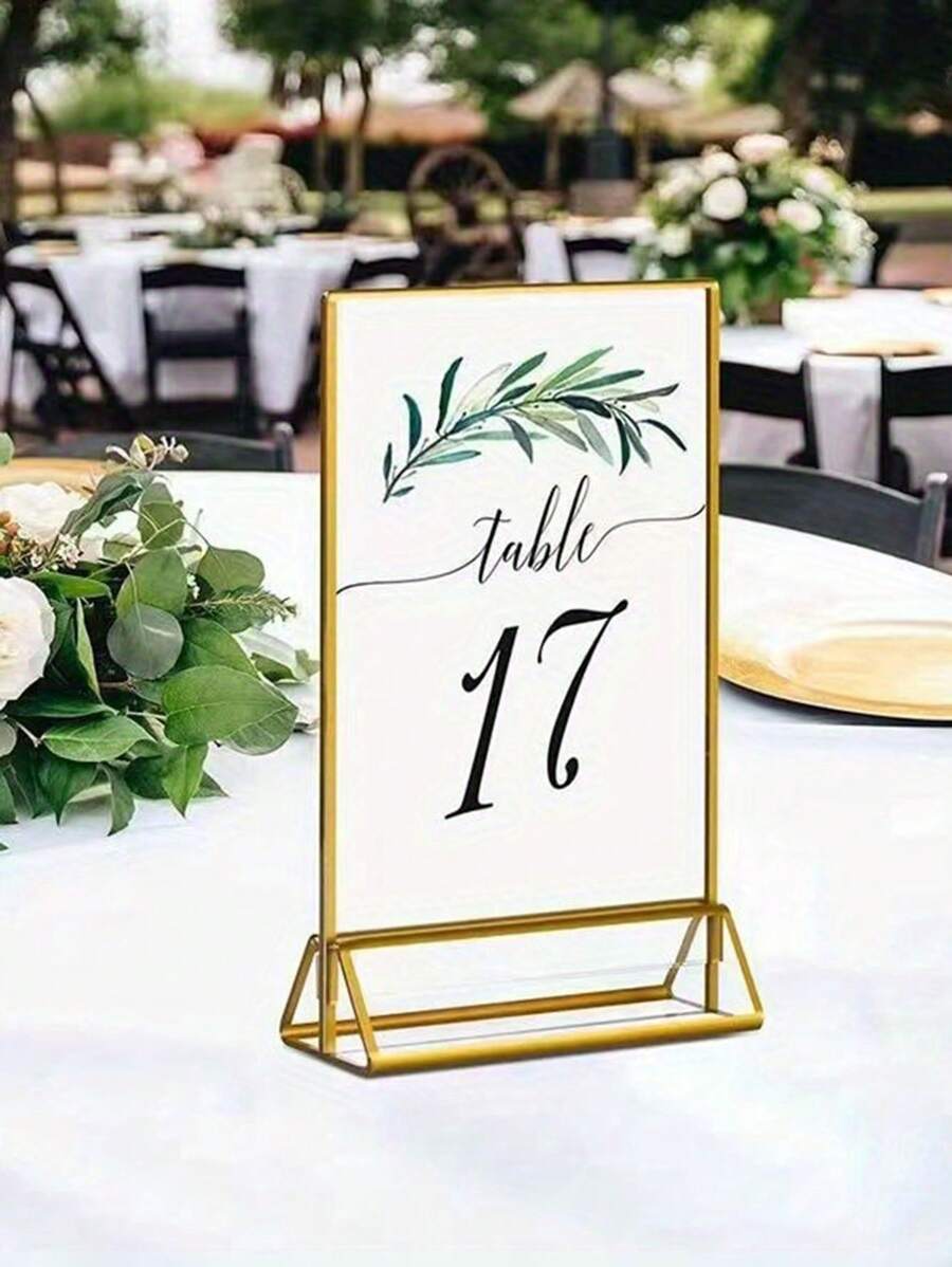 Acrylic Triangle Desktop Sign Holder Double-Sided Picture Frame With ...