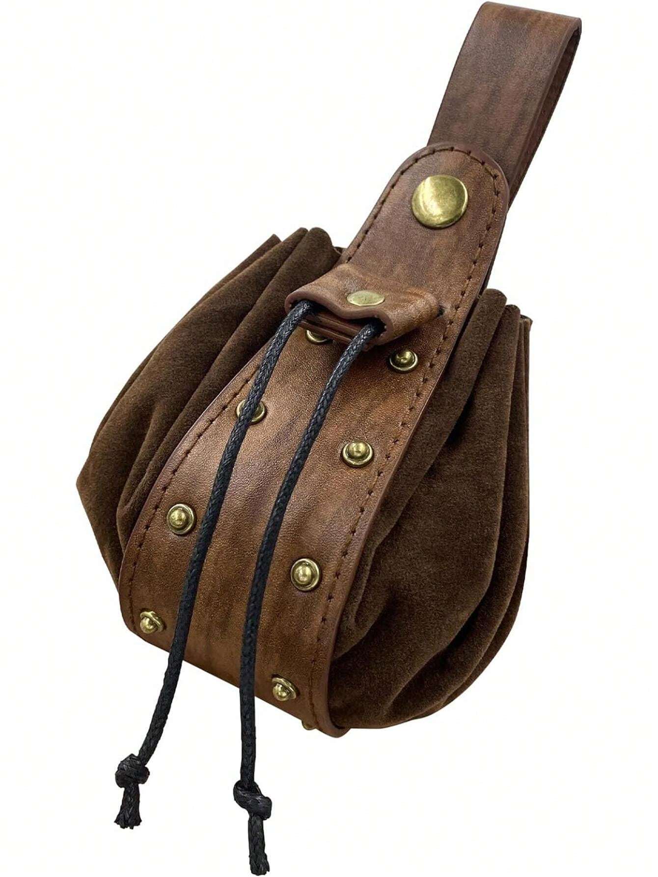 Fashion Vintage Medieval Faux Leather Drawstring Pouch, Middle Ages ...
