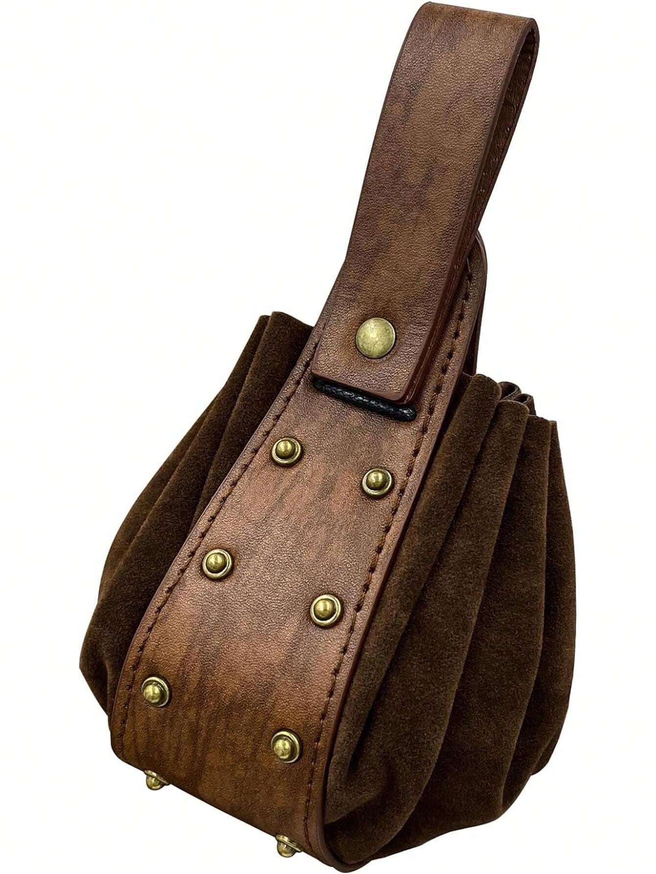 Fashion Vintage Medieval Faux Leather Drawstring Pouch, Middle Ages ...