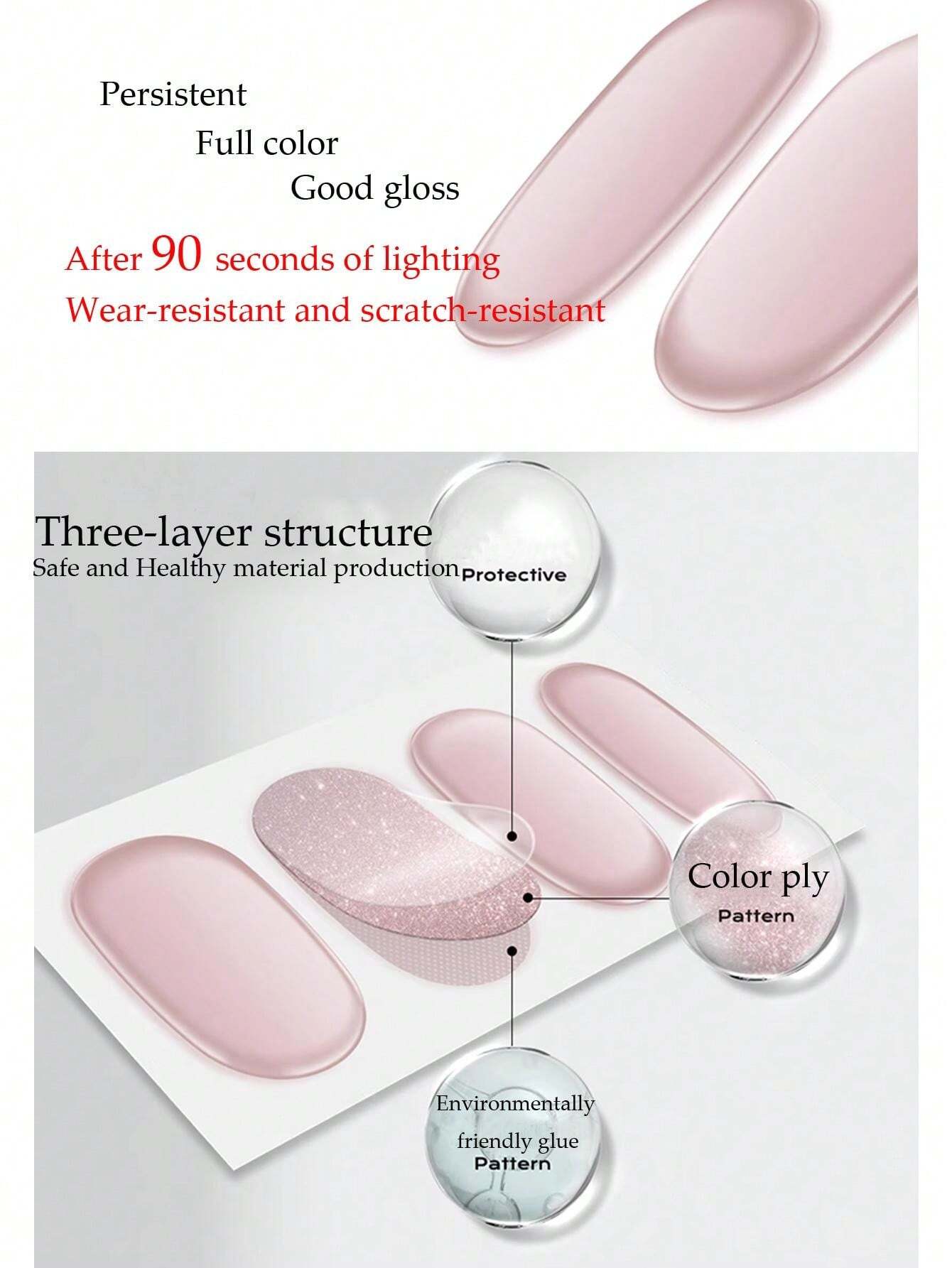 1set Chocolate Semi-Hard Gel Nail Sticker, Monochromatic And Handsome ...
