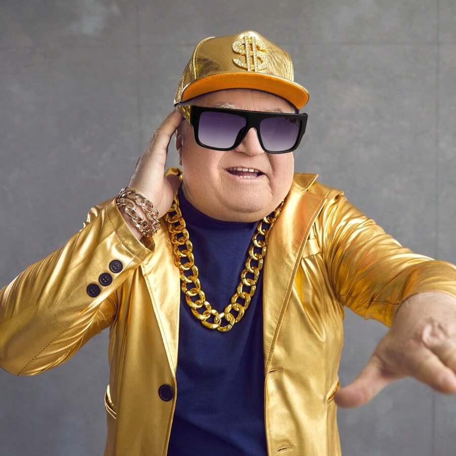 4Pcs 80s 90s Costumes Outfit For Men Women, Hip Hop Costume Kit Metal ...