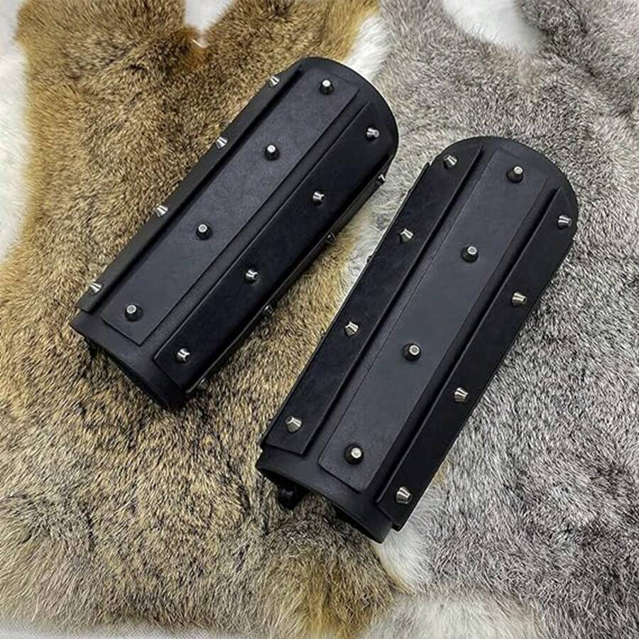 Medieval Brigandine Arm Guards, Mercenary Faux Leather Gauntlet ...