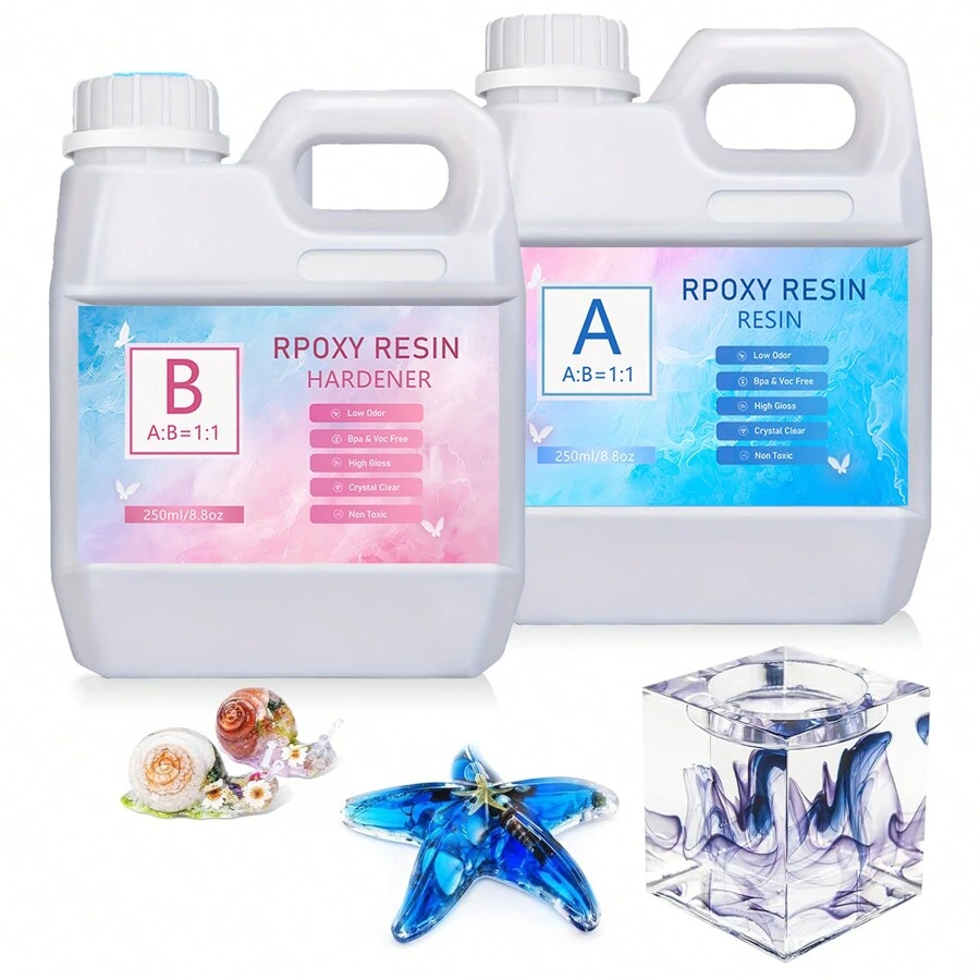 17.2oz Epoxy Resin Kit - Epoxy Resin Crystal Clear - Anti-Yellowing ...