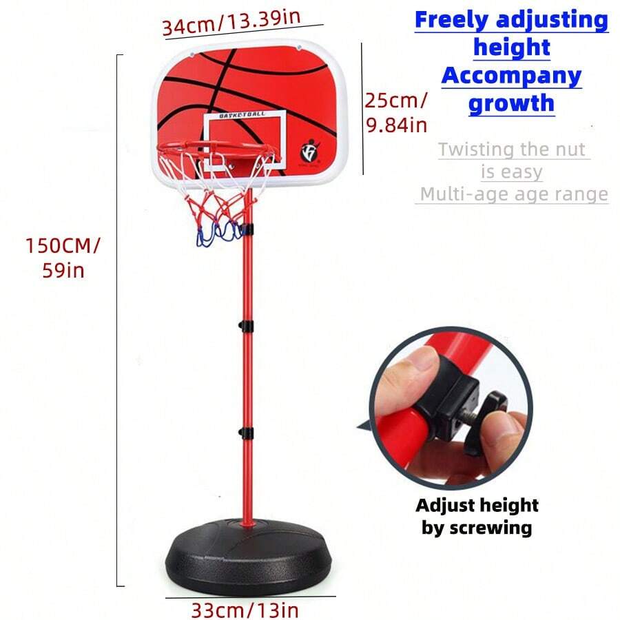 Adjustable Height Children's Basketball Hoop, Indoor And Outdoor Mini ...