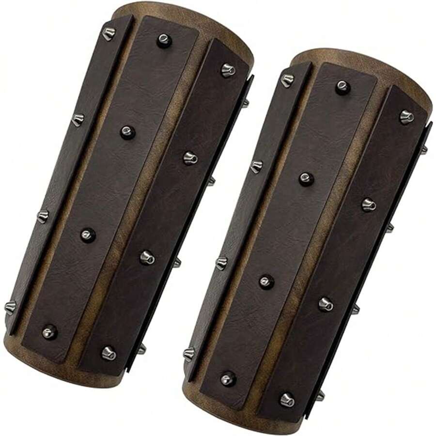 2pcs Medieval Brigandine Arm Guards, Mercenary Faux Leather Gauntlet ...