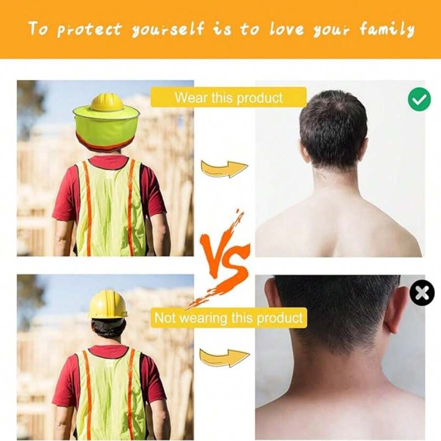 1pc Multifunctional Safety Helmet Sun Shade With Foldable Compact ...