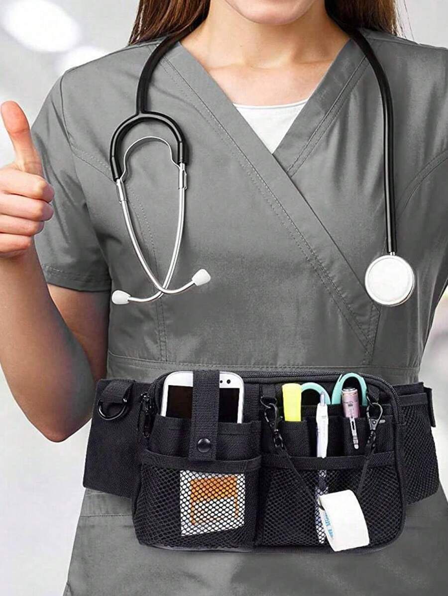 1Pc Multi-Pocket Nursing Tool Belt Bag Large Capacity Nurse Medical Bag, Lifeguard/Nurse Belt ...