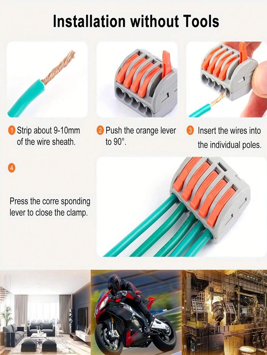 Lever-Nut Connector, Compact Splice Wire Connector, Electrical ...