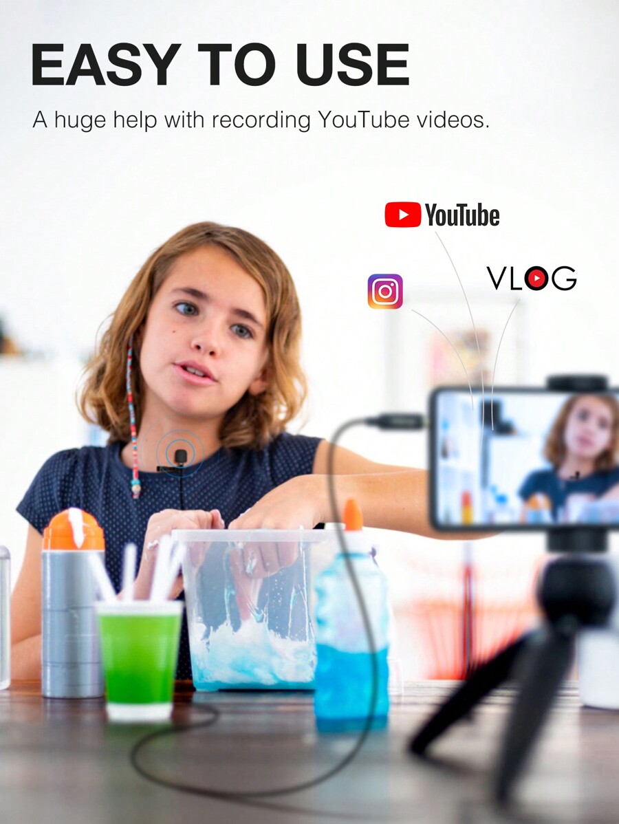 Lavalier Lapel Microphone Compatible With Iphone Smartphone PC Computer ...