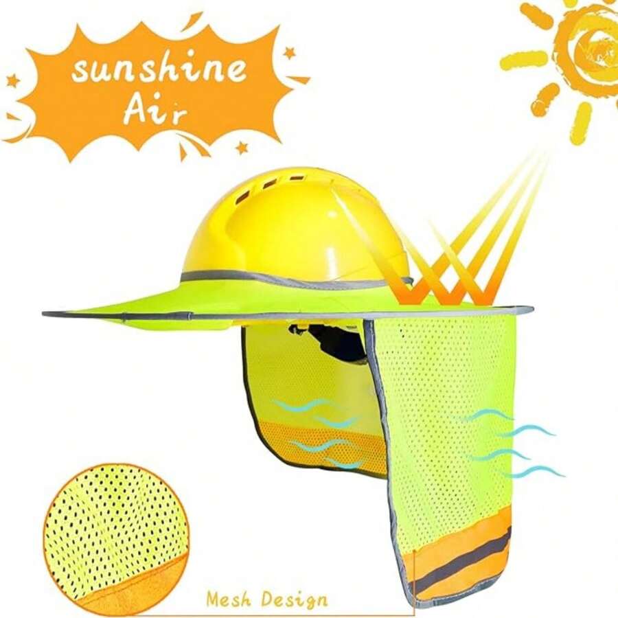 1pc Multifunctional Safety Helmet Sun Shade With Foldable Compact ...