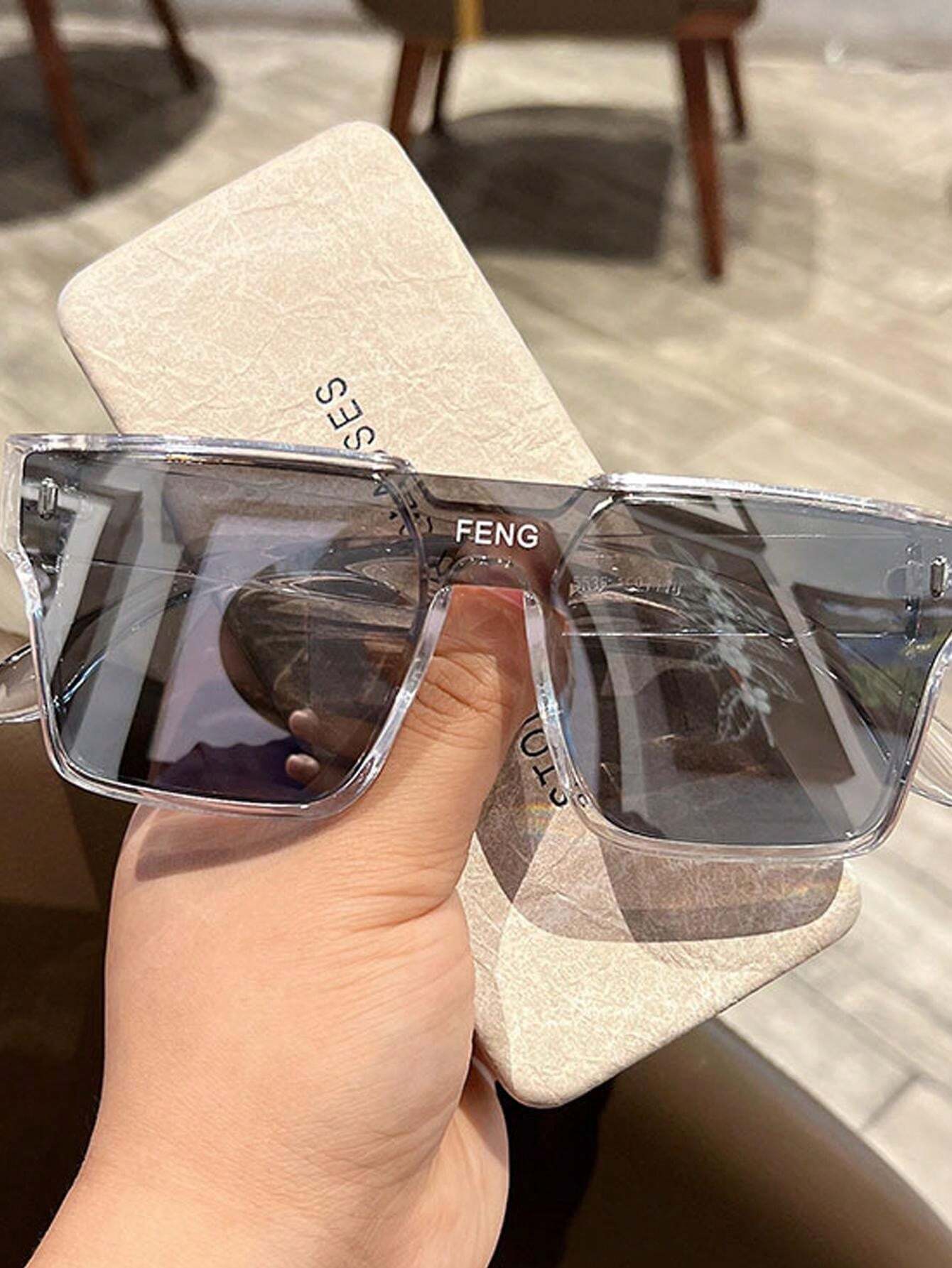 1 Pc High-Grade Retro Large Frame One Lens Sunglasses Women's UV-Proof ...