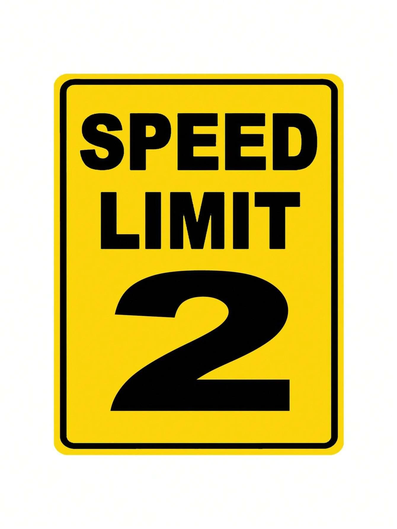 Speed Limit 2 Sign Mph Slow Warning Traffic Road Highway Metal Tin Sign ...
