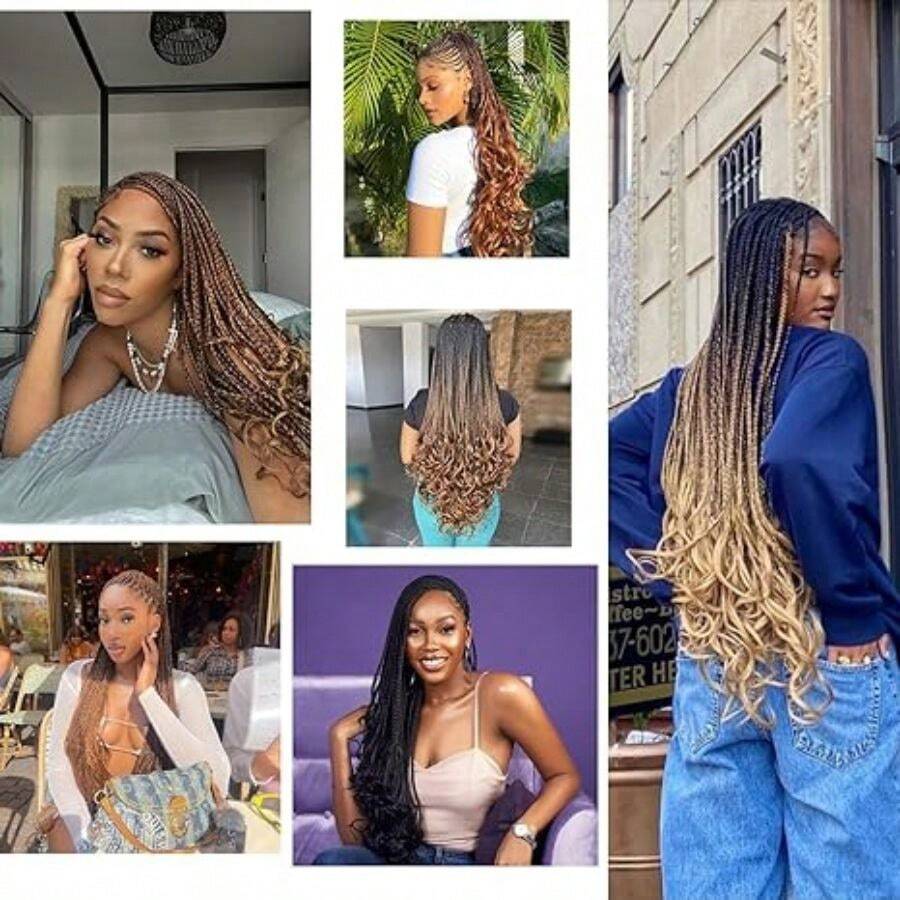 14 Inch French Curl Braiding Hair 8 Packs Bouncy Braiding Hair ...